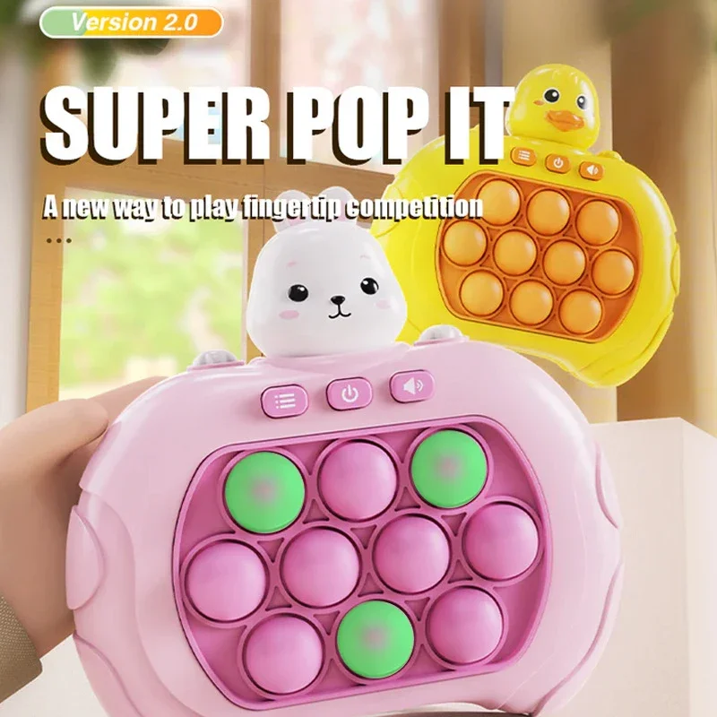 Pop Quick Push Bubble Light Fidget Game Handle Toys Anti-Stress Toy ...