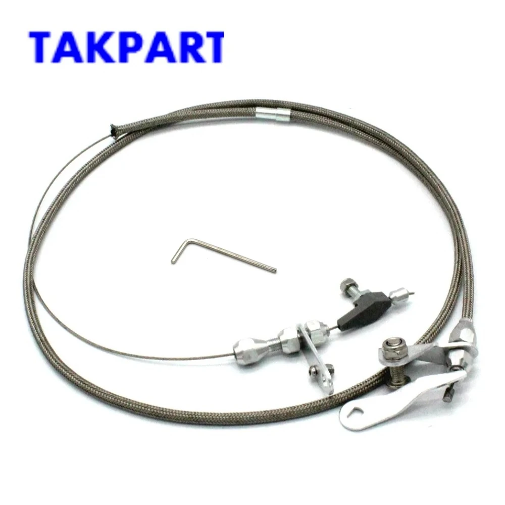 TAKPART for Ford C6 Stainless Braided Kick Down Cable Transmission ...