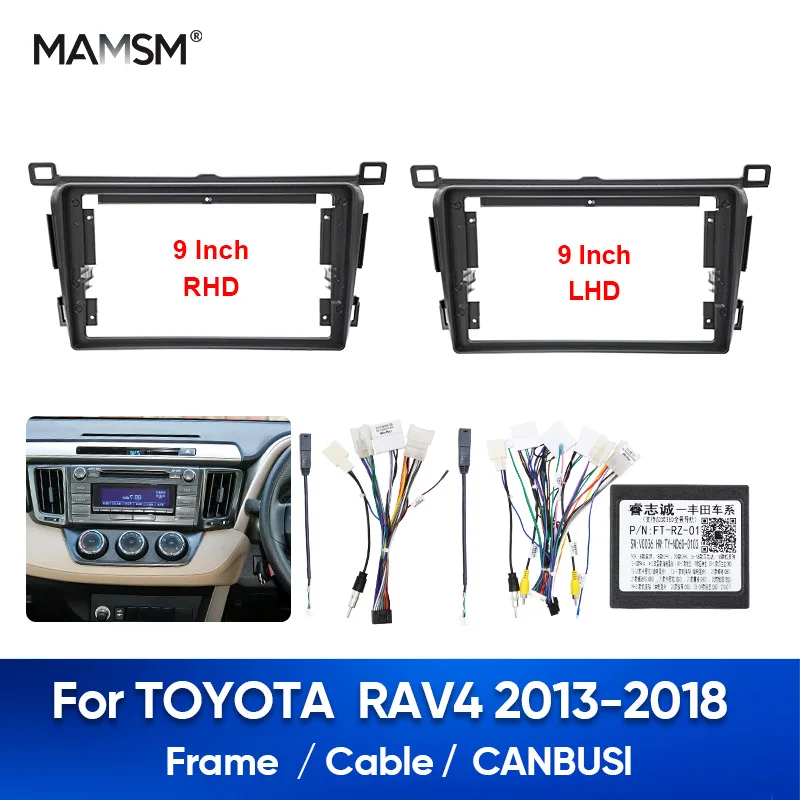 MAMSM For TOYOTA RAV4 2013-2018 Car Radio Fascias Frame 9 inch 2DIN ...