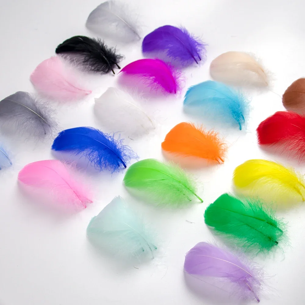 100PCS/lot Colour Goose Feathers 5-8cm 8-12cm Natural Feathers Crafts ...