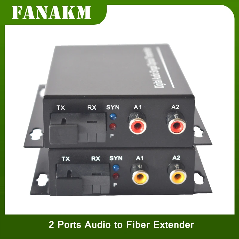2-Ports-Audio-To-Fiber-Extender-Audio-Rca-Over-Fiber-Optic-Sc-Sm-20Km ...