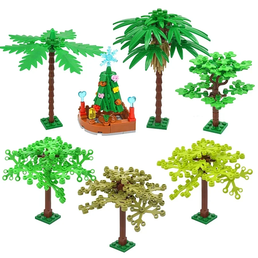 MOC-Brick-Plant-Tree-DIY-Forest-Parts-Trunk-Palm-Pine-Leaf-Educational ...
