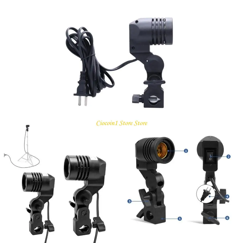 Soporte de luz para fotografía con enchufe E27 ajustable y cable ...