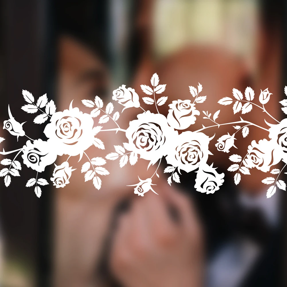 Wall-Stickers-White-Flower-Rattan-Wall-Sticker-Glass-Sticker-Shower ...