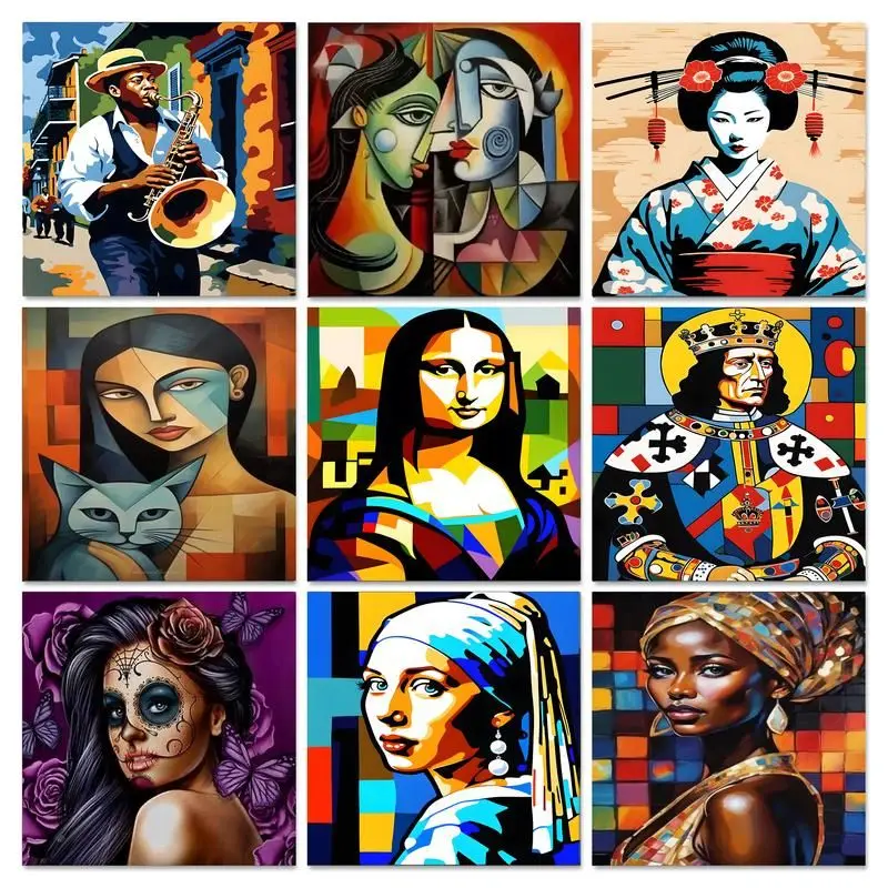 SDOYUNO-Frame-Abstract-DIY-Painting-By-Number-Figure-Paint-By-Number ...