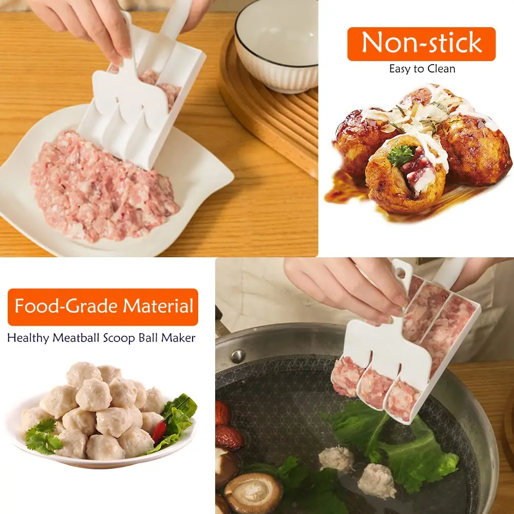 Non-stick Kitchen Gadget IMIKEYA Triple Meatball Maker - Make 3 ...