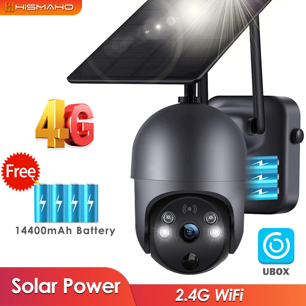 Hismaho 4G Solar Camera 1080P WiFi Outdoor Security CCTV IP Camera 6W ...