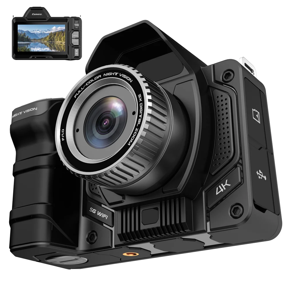 4K-SLR-Camera-Night-Vision-Full-Color-10W-Infrared-10X-Digital-Zoom ...