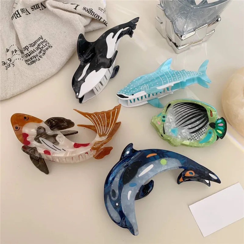 Fashion-Funny-Ocean-Animal-Series-Hair-Clip-Claw-Jellyfish-Dolphin-Hair ...