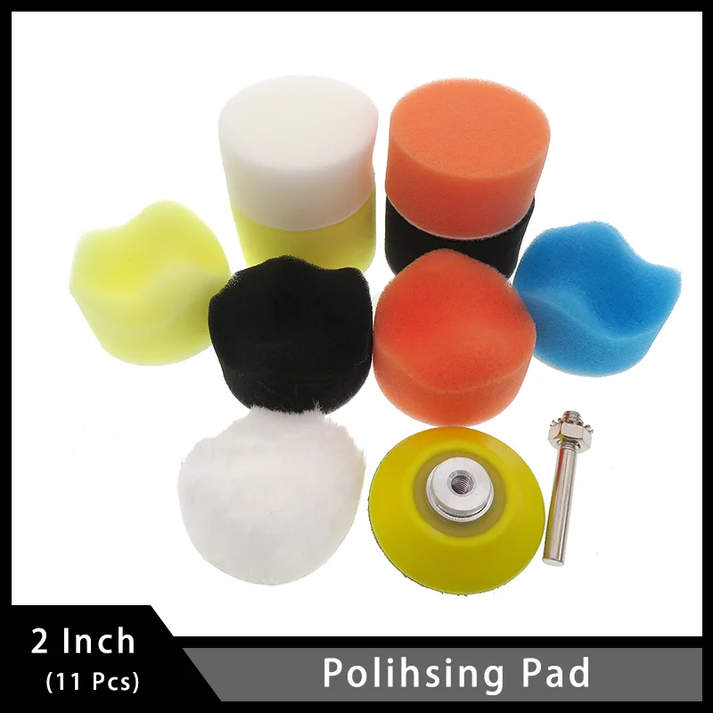 11Pcs 2 Inch Polishing Pad Detailing Wool Buffing Backing Plate 1/8 ...