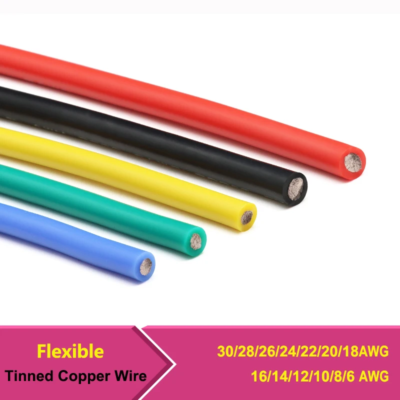 1-5-10m-Soft-Silicone-Wire-Car-Battery-Automotive-Cable-30-28-26-24-22 ...