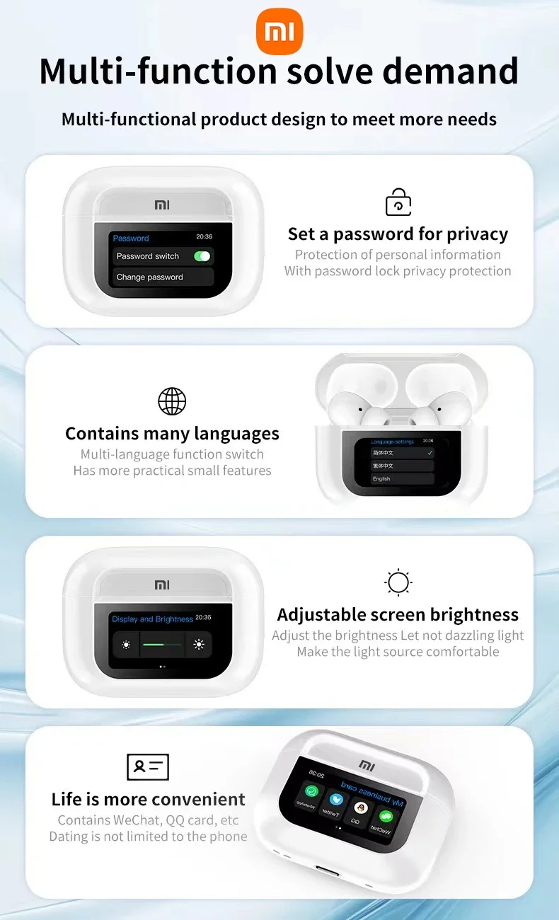 Xiaomi Mijia Tour Pro6 Anc Wireless Earphones Led Screen Noise ...