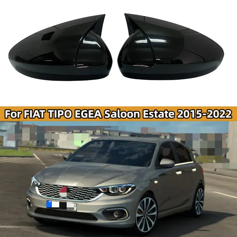 Pair Car Side Wing Mirror Cover Caps For FIAT TIPO EGEA 2015-2022 ...