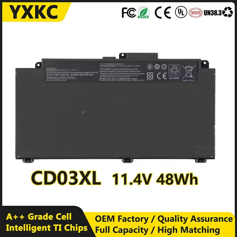 YXKC 11.4V 48Wh CD03XL Laptop Battery For HP Probook 640 645 650 G4 ...