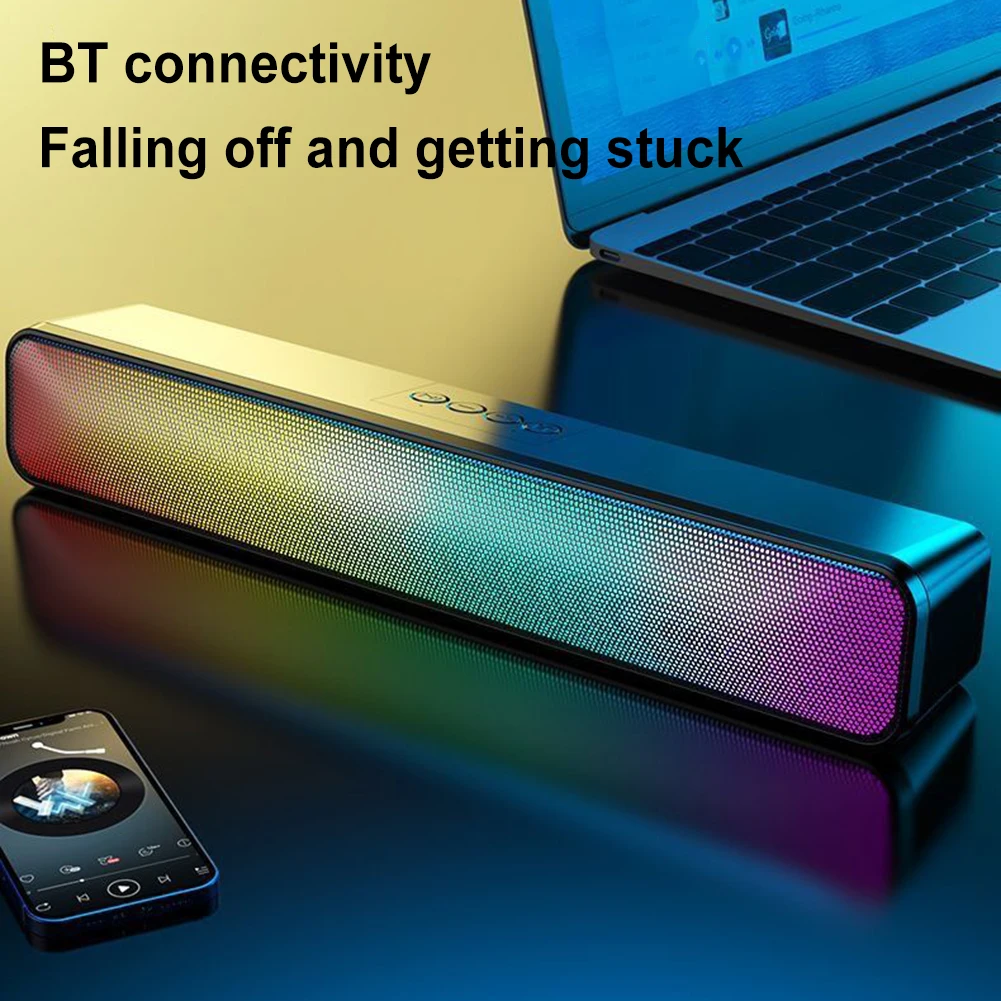 RGB Wireless Speaker Bluetooth HiFi Portable Voice Box For Desk ...