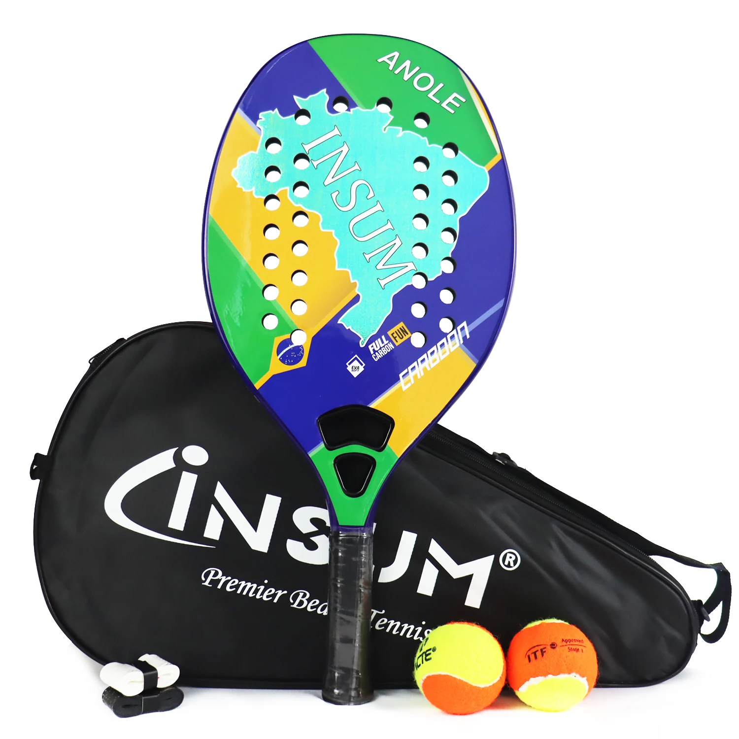 Brazil Beach Tennis Racquet Racket Beach Tennis Full Carbon Fiber EVA ...