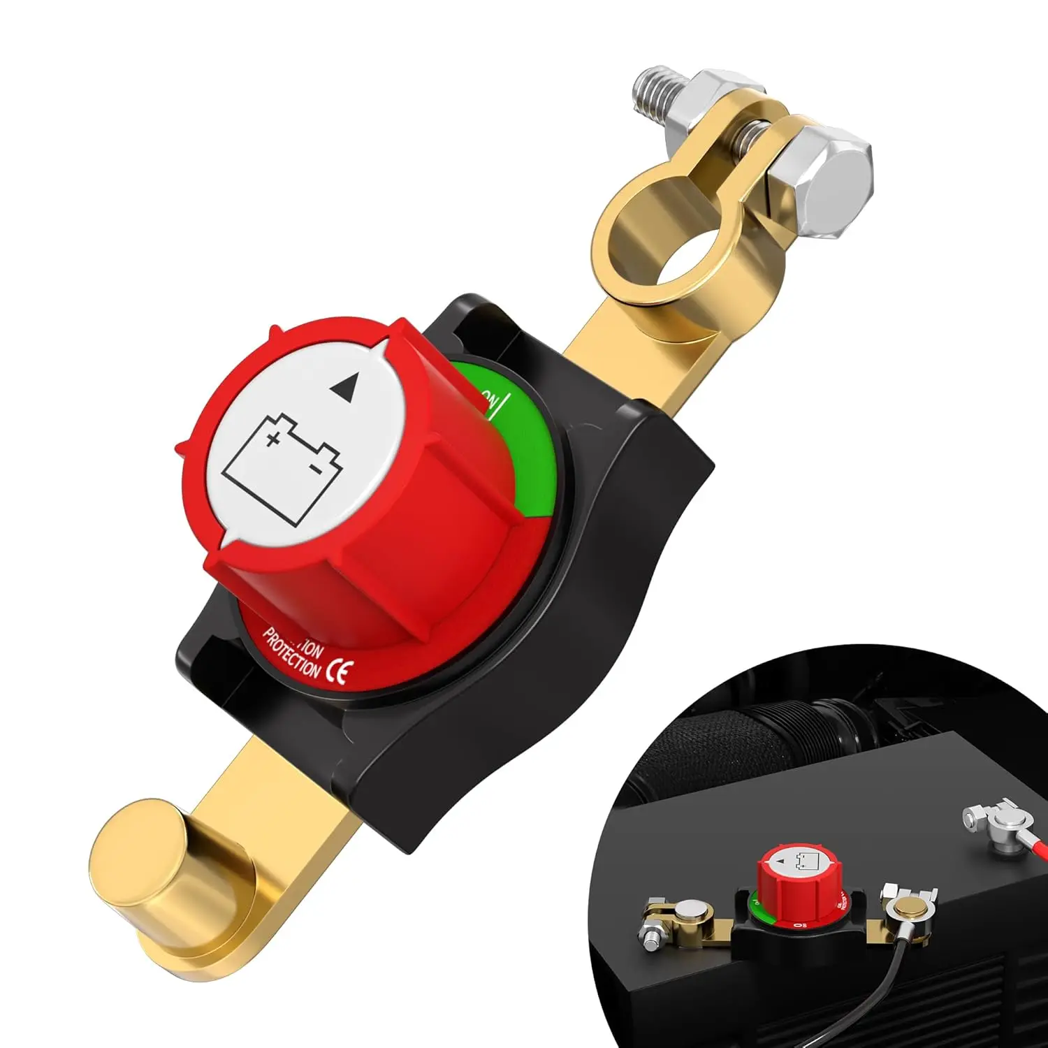 Top Post Battery Disconnect Switch 12V-48V Battery Kill Switch Negative ...