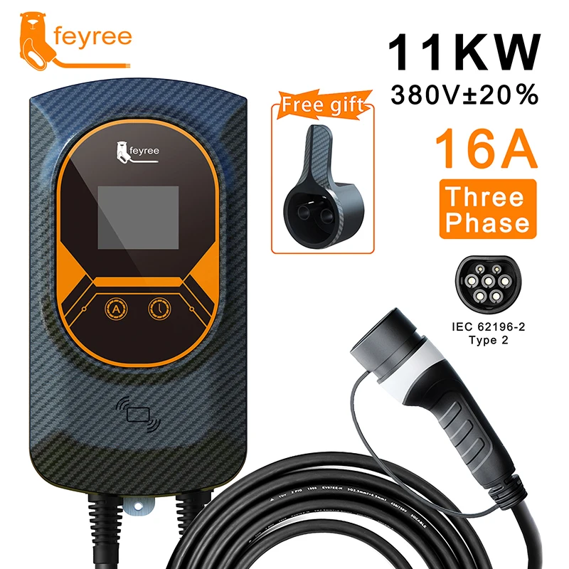 feyree EV Charger 11KW 16A 3 Phase EVSE Wallbox Electric Vehicle Car ...