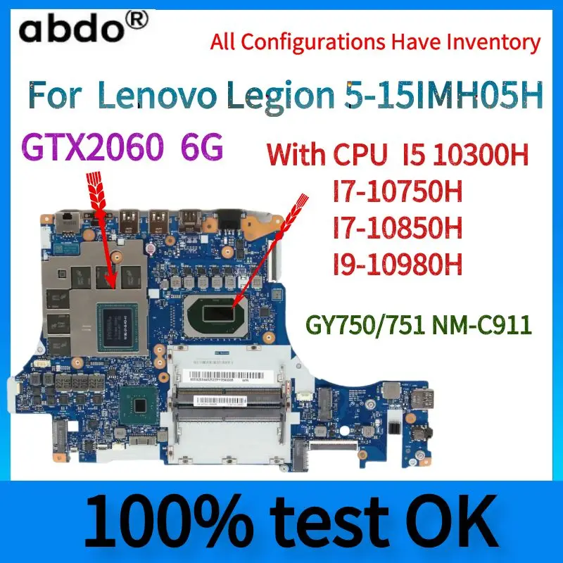 Placa-base-para-port-til-Lenovo-Legion-5-15IMH05H-placa-base-GY750-751 ...