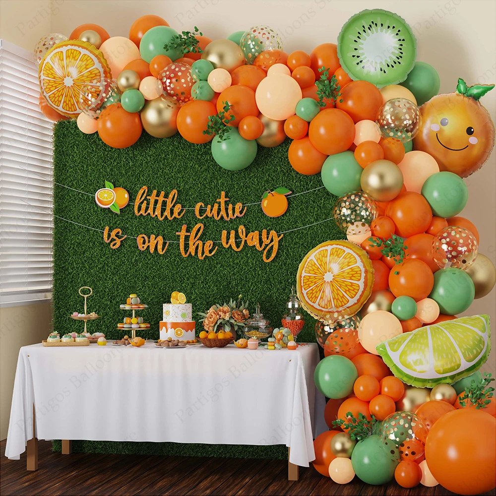 98pcs-Orange-Lemon-Foil-Balloon-Galan-Arch-Kit-Gold-Sequin-Balloon ...