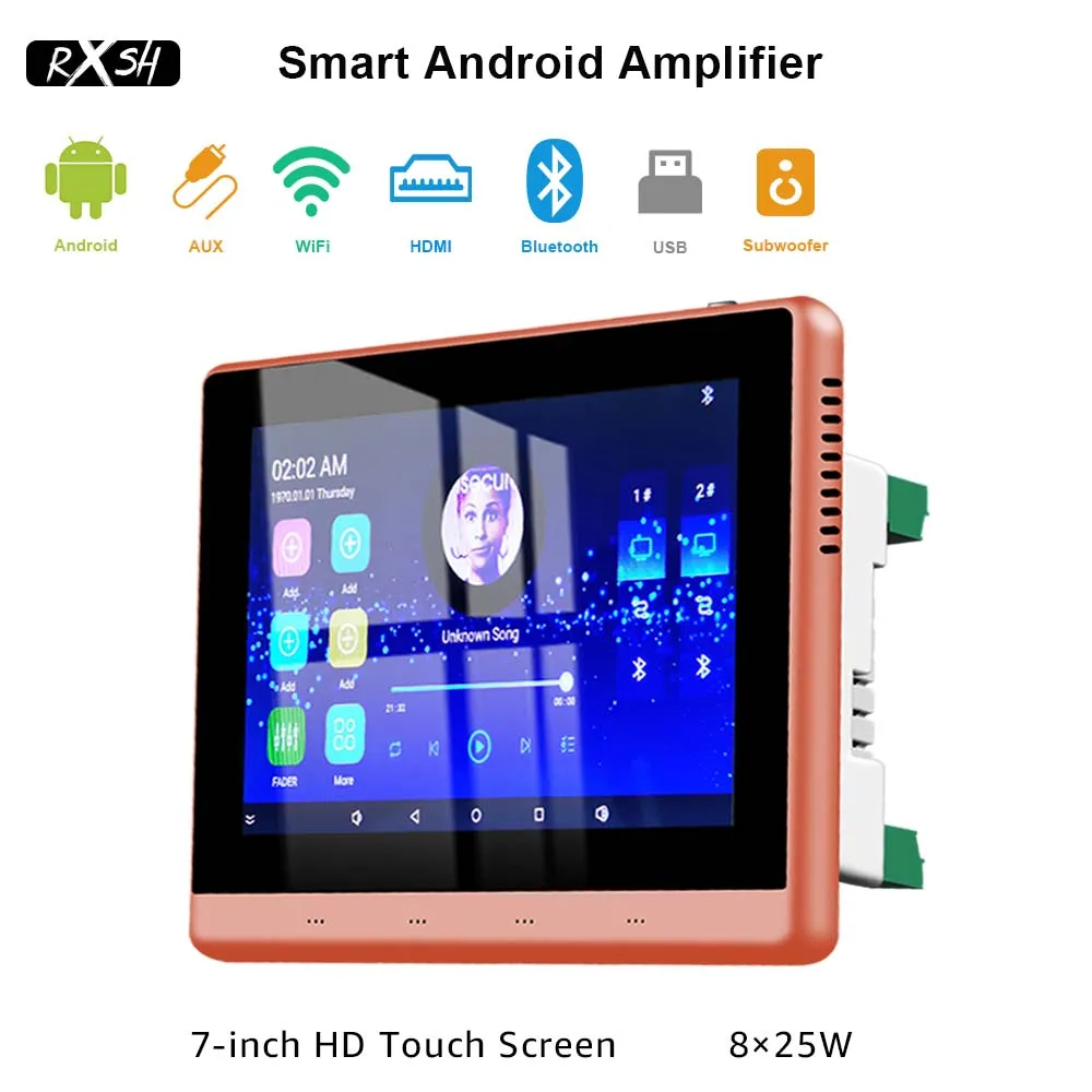 WIFI-Touch-Screen-In-Wall-Amplifier-Bluetooth-Android-Audio-7-Smart ...