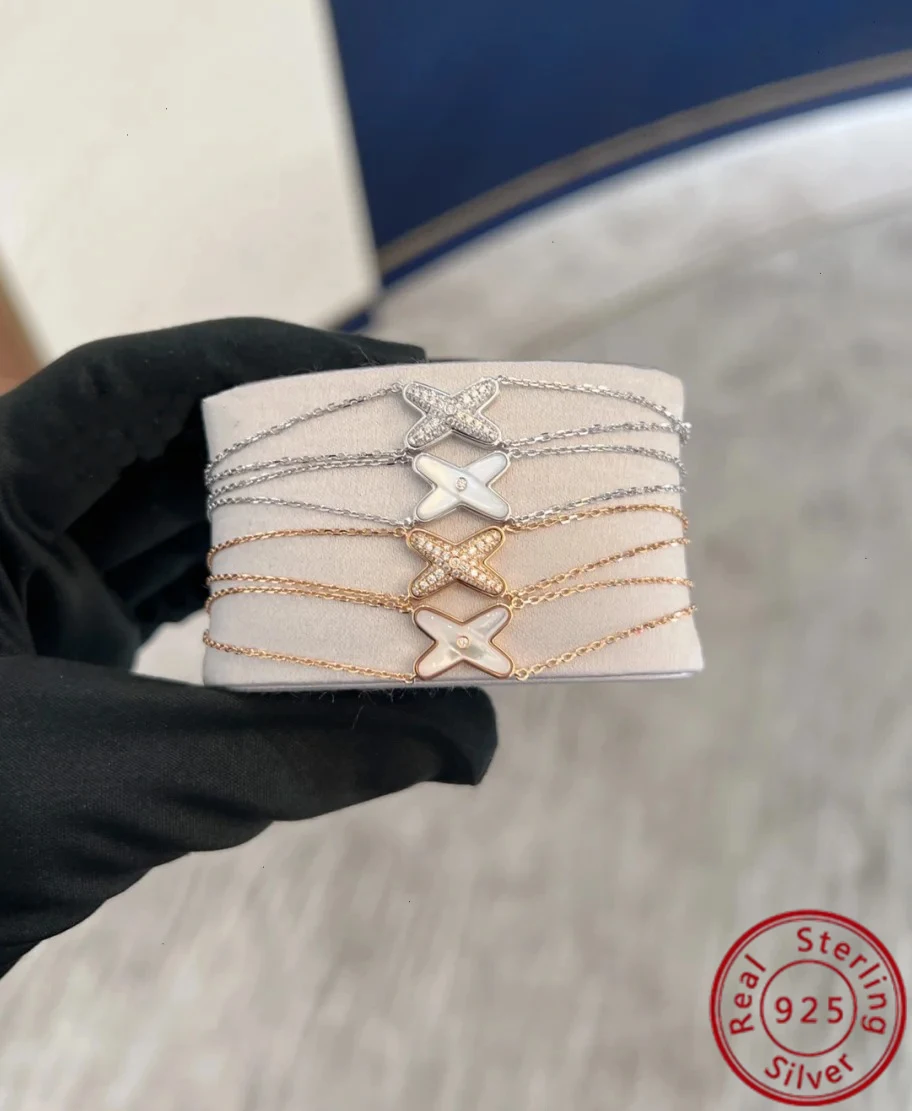 Pulsera-elegante-de-plata-S925-ligera-e-Ideal-para-capas-novedad-de ...