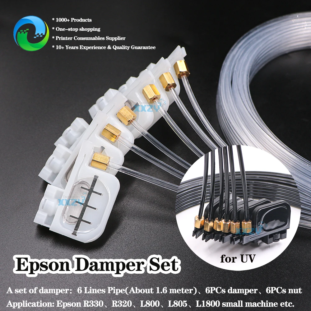 Uv Ink Tube 6 Line Hose With Small Damper Nut For Epson Dx4 Dx5 R330 ...