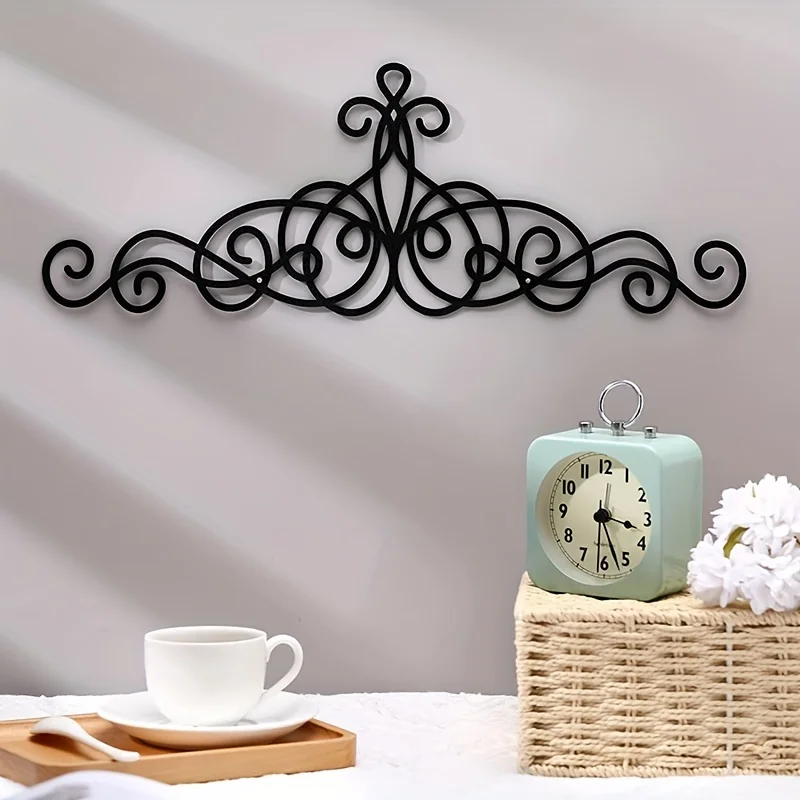 Metal Wall Decor, Traditional Metal Scroll Wall Art Decor, Rustic Iron ...