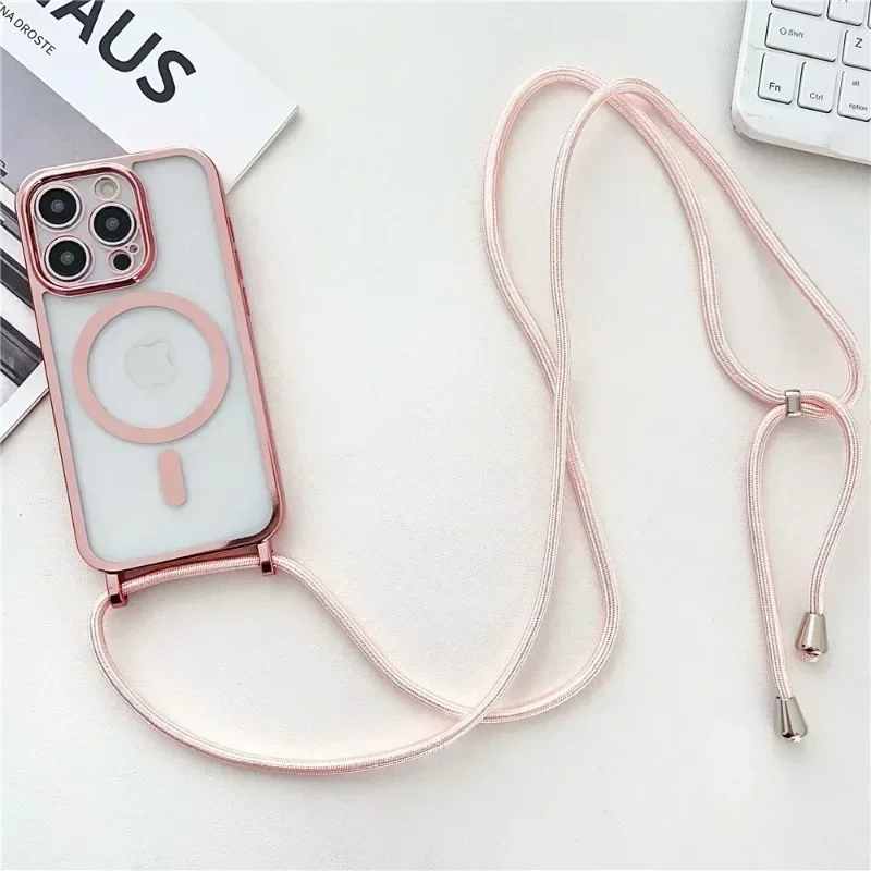 Versatile Lanyard Phone Case with Magnetic Necklace Cord and Clear ...
