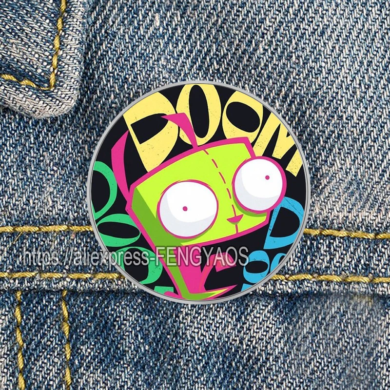 Cartoon-Invader-Zim-Badge-Brooch-Pin-Accessories-For-Clothes-Backpack ...