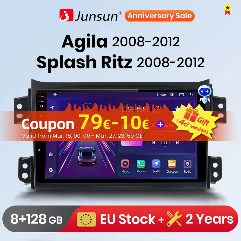 Junsun AI Voice Android Auto Radio For SUZUKI Splash Ritz 2004-2010 For ...