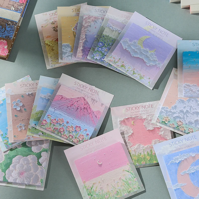 Ins-Colorful-Oil-Painting-Series-Memo-Pad-Student-Artistic-Notepad ...