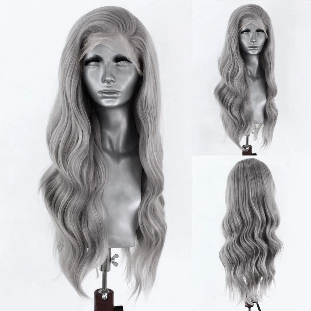 AIMEYA-Silver-Grey-Body-Wave-Wig-Synthetic-Lace-Front-Wigs-for-Women ...