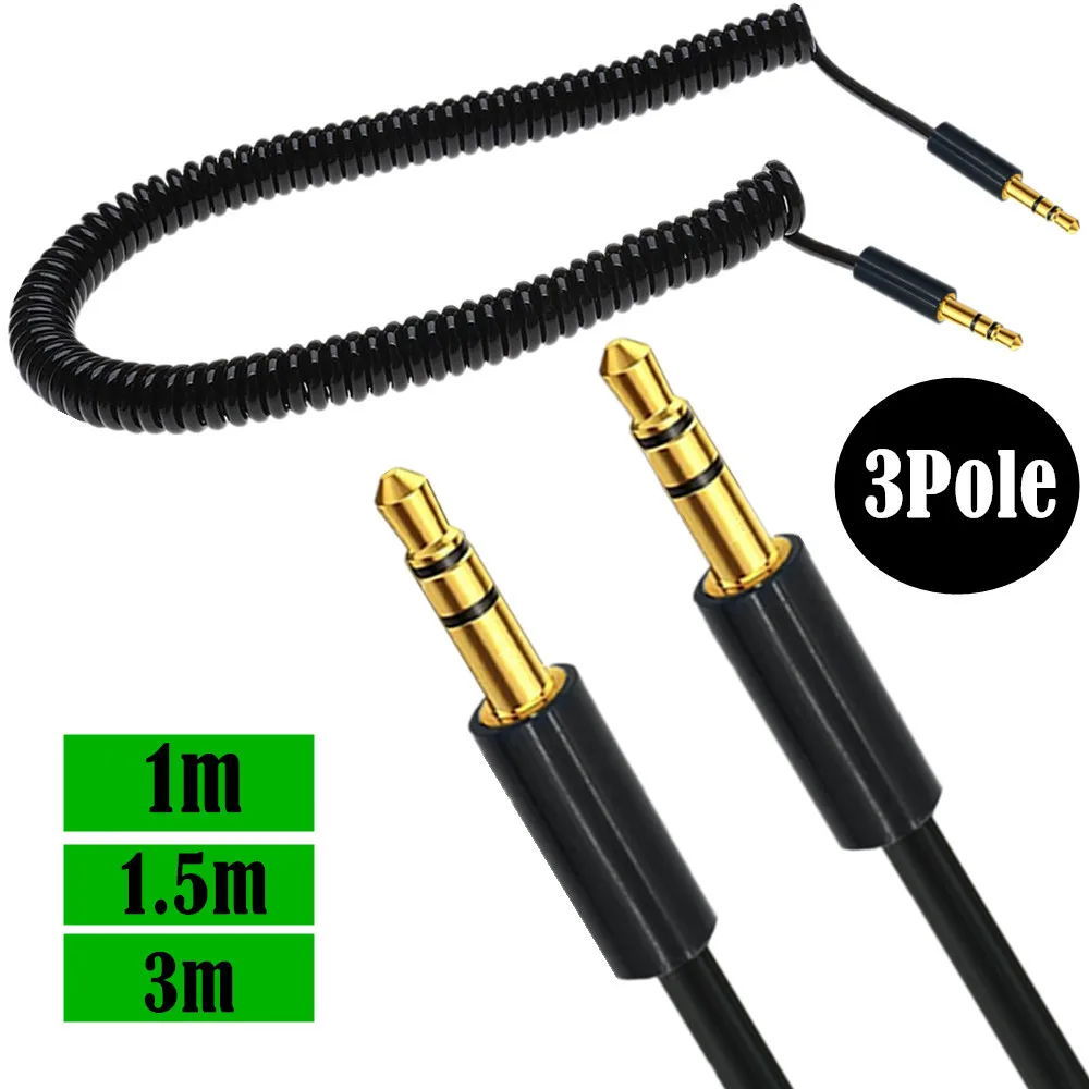 3-5mm-1-8-Audio-AUX-Auxiliary-Coiled-Audio-Cable-Cord-Male-to-Male ...