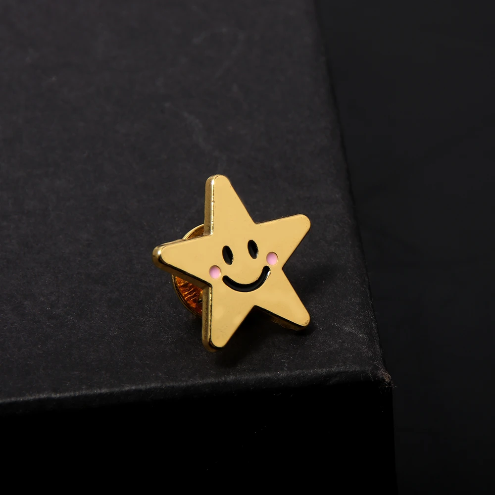 Broche-Esmalte-Estrela-Sorriso-Criativo-Distintivo-de-Estrela-Infantil ...