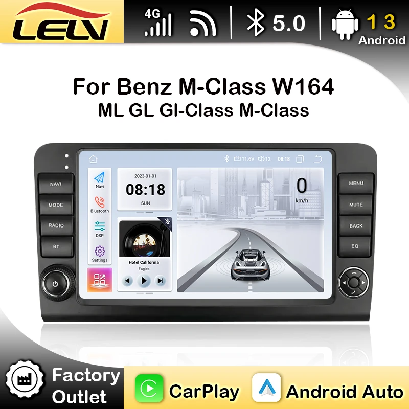 2-Din-Car-Radio-Android-12-For-Mercedes-Benz-M-CLASS-ML-W164-X164-ML350 ...