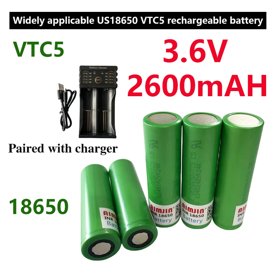 The-new-3-6v-18650-VTC5-2600mah-lithium-ion-rechargeable-battery ...