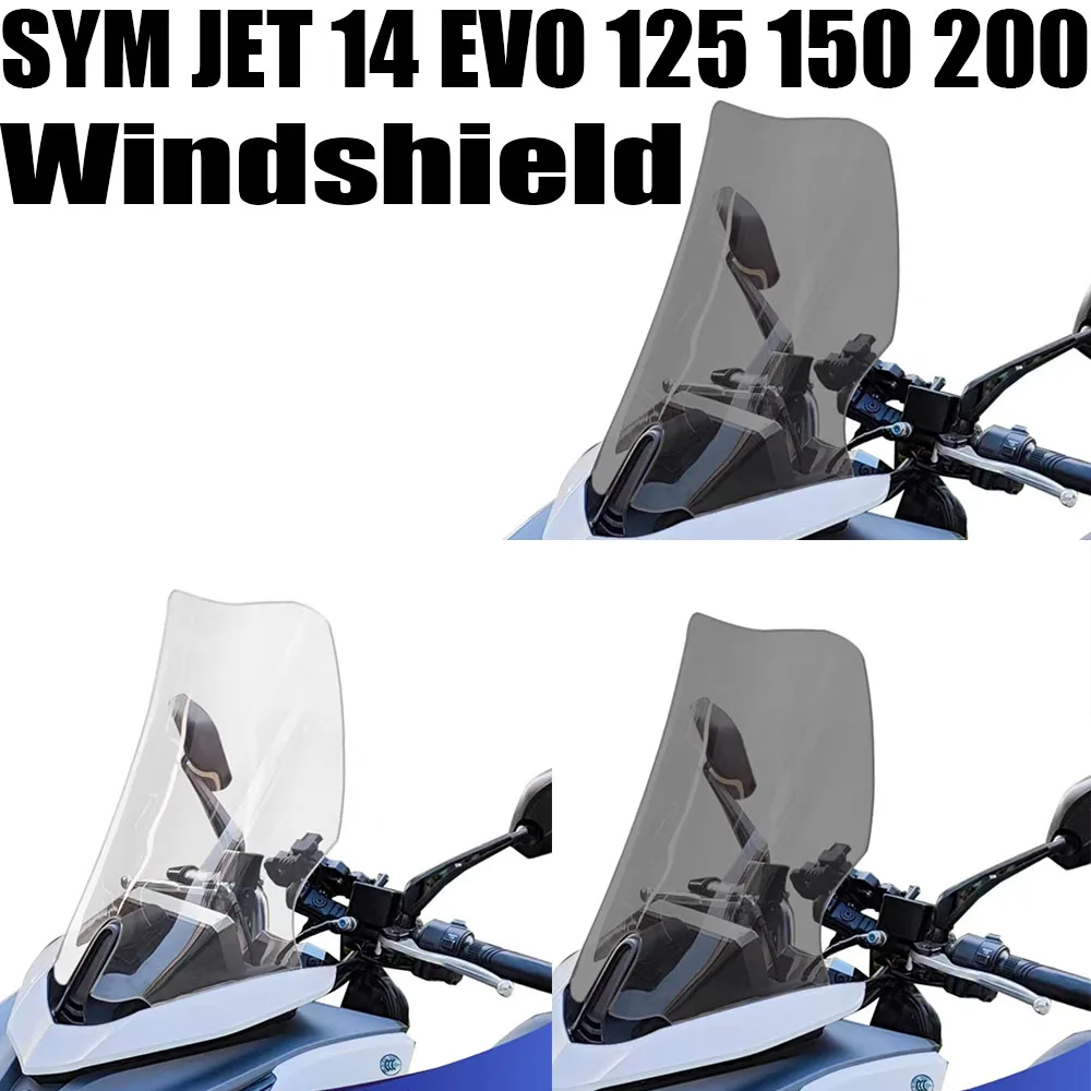 For SYM JET 14 EVO 125 150 200 Motorcycle Accessories Windshield Wind ...