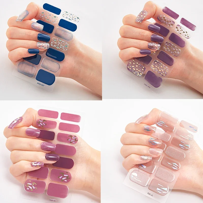 Semi-Cured-Gel-Nail-Stickers-Long-lasting-Cream-Nail-Strips-Patch ...
