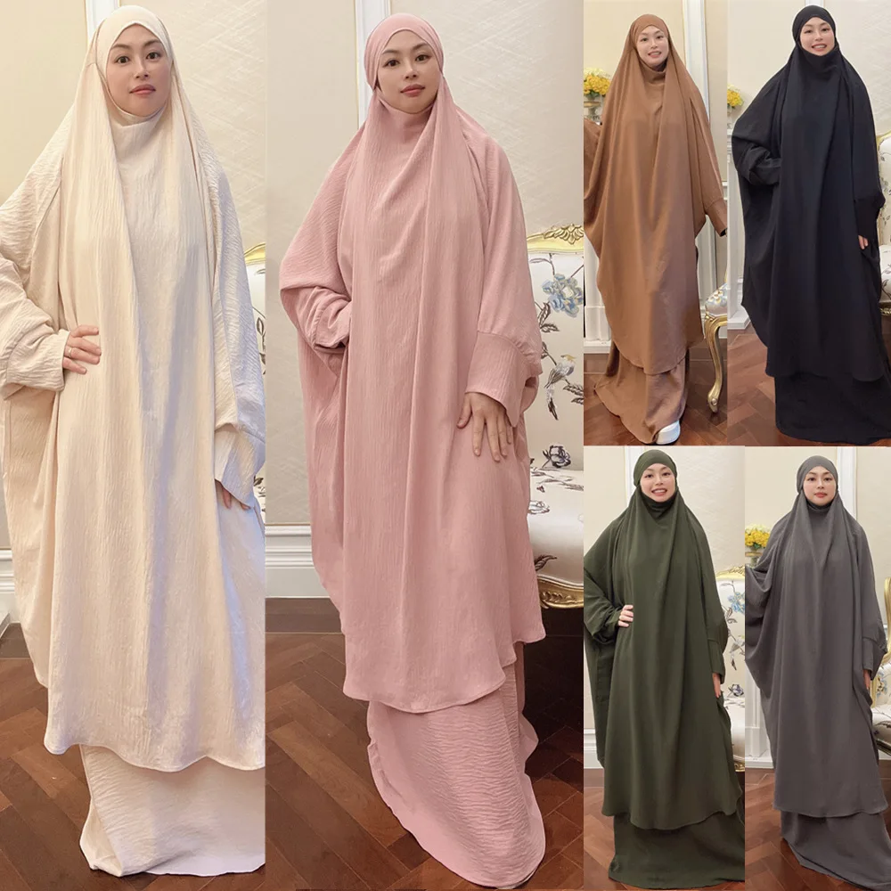 Hot Sale Djellaba Muslim Dress 2 Pieces Big Swing Muslim Suits Elegant ...