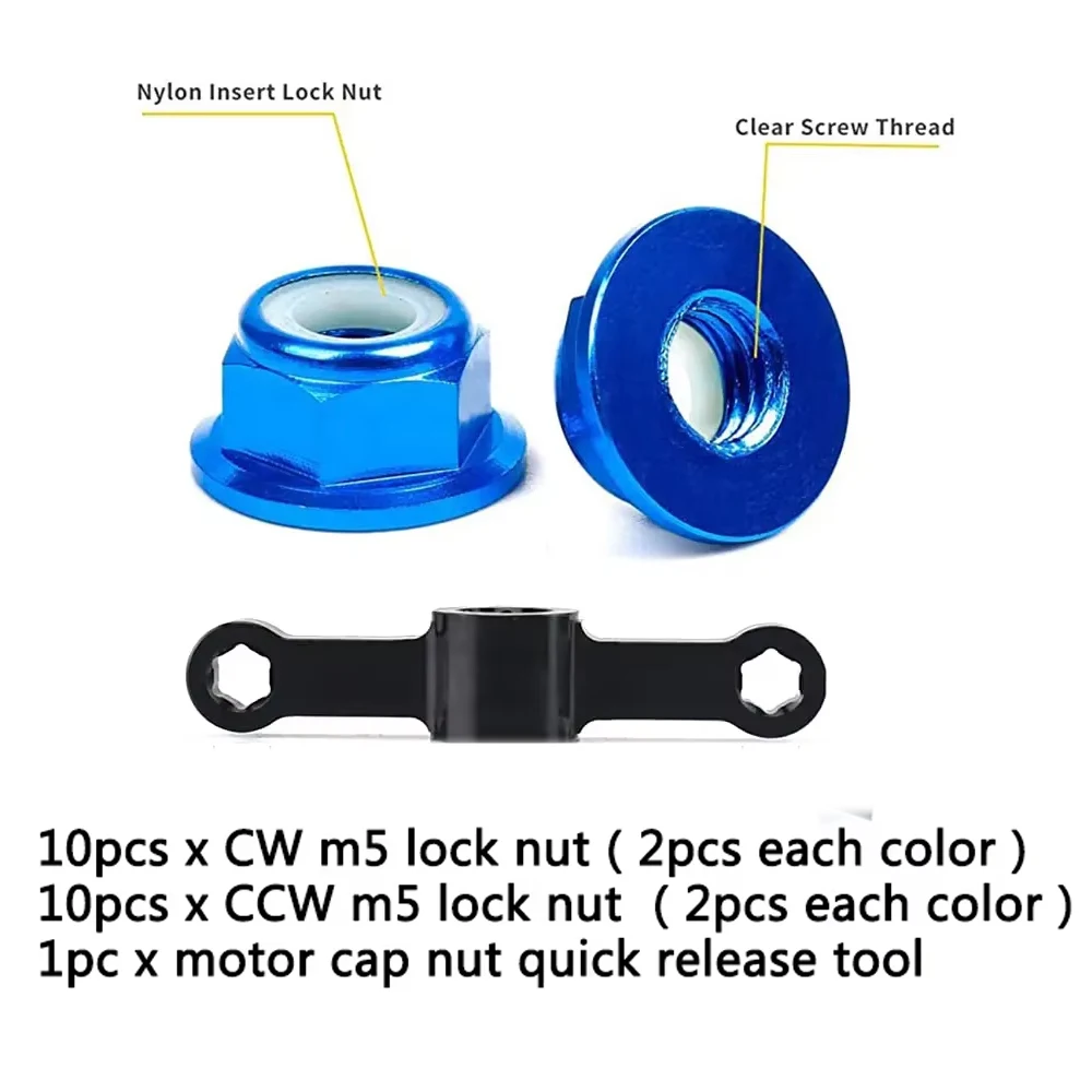 20Pcs M5 Motor Screw Props Nut Flange Nut Propeller Adapter Release ...