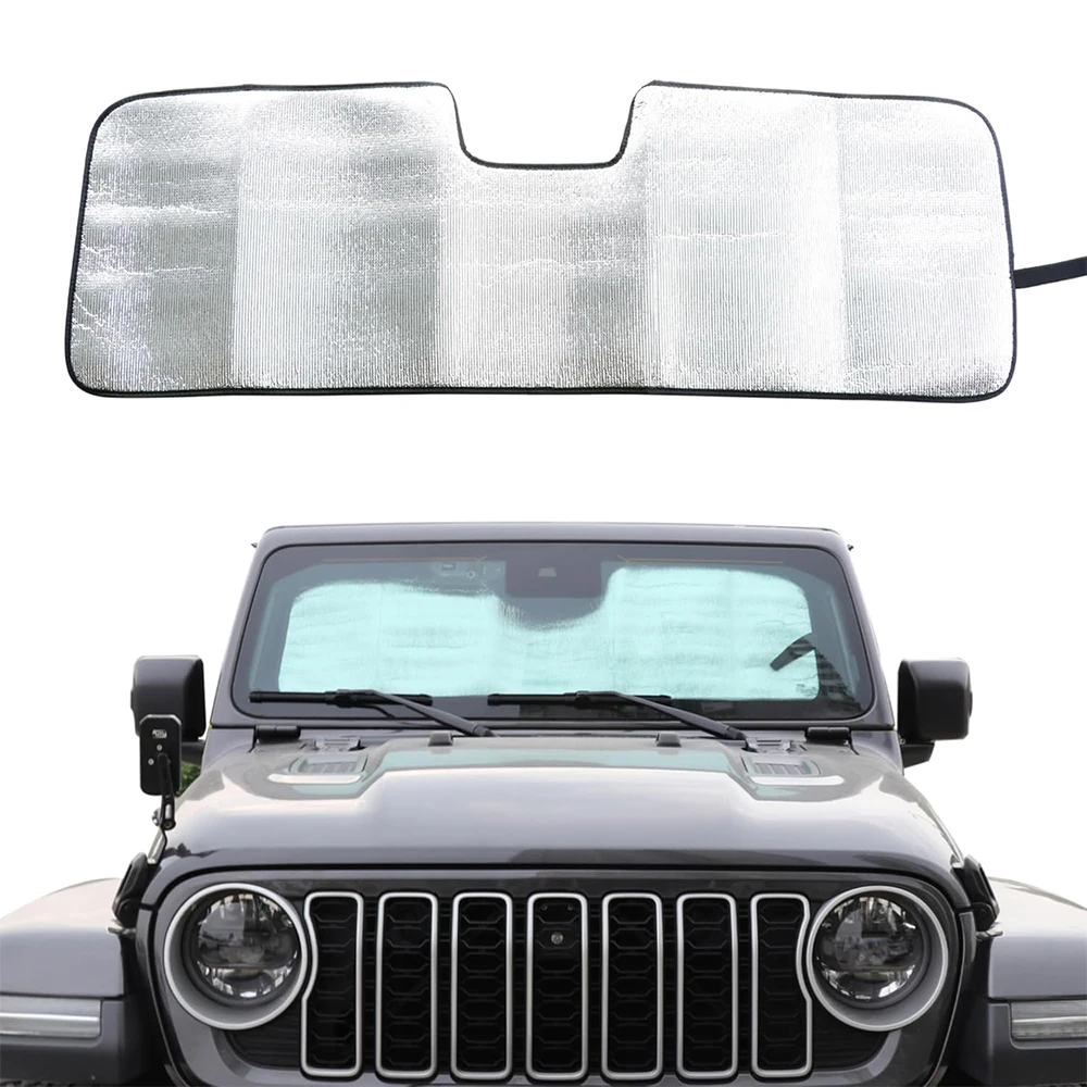 Windshield Sun Shade For Jeep Wrangler JL 2/4 Door 2024 4XE Foldable ...