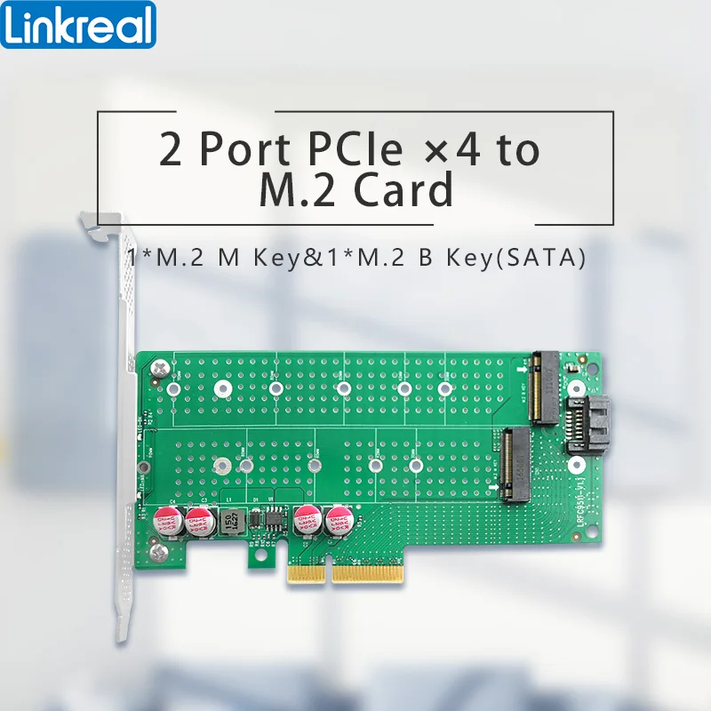 Linkreal Dual M.2 Adapter - Nvme And Sata On One Card - Pcie 4.0 X4 ...