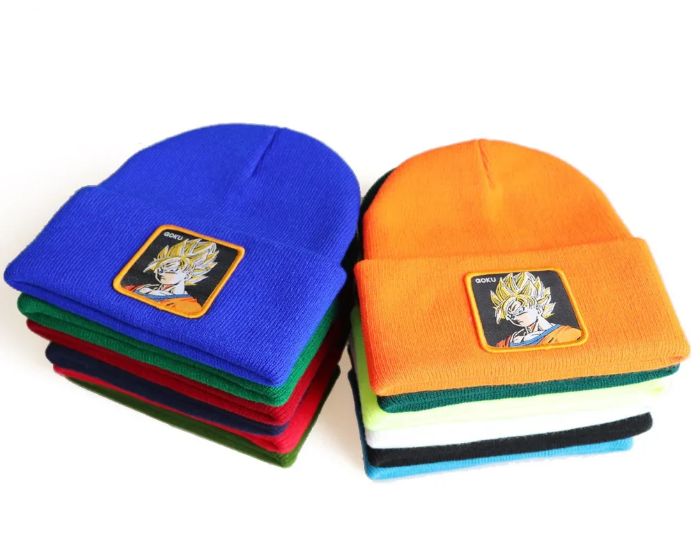 Dragon-Ball-Knitted-Hats-Goku-Anime-Embroidered-Beanies-Hat-Adult ...