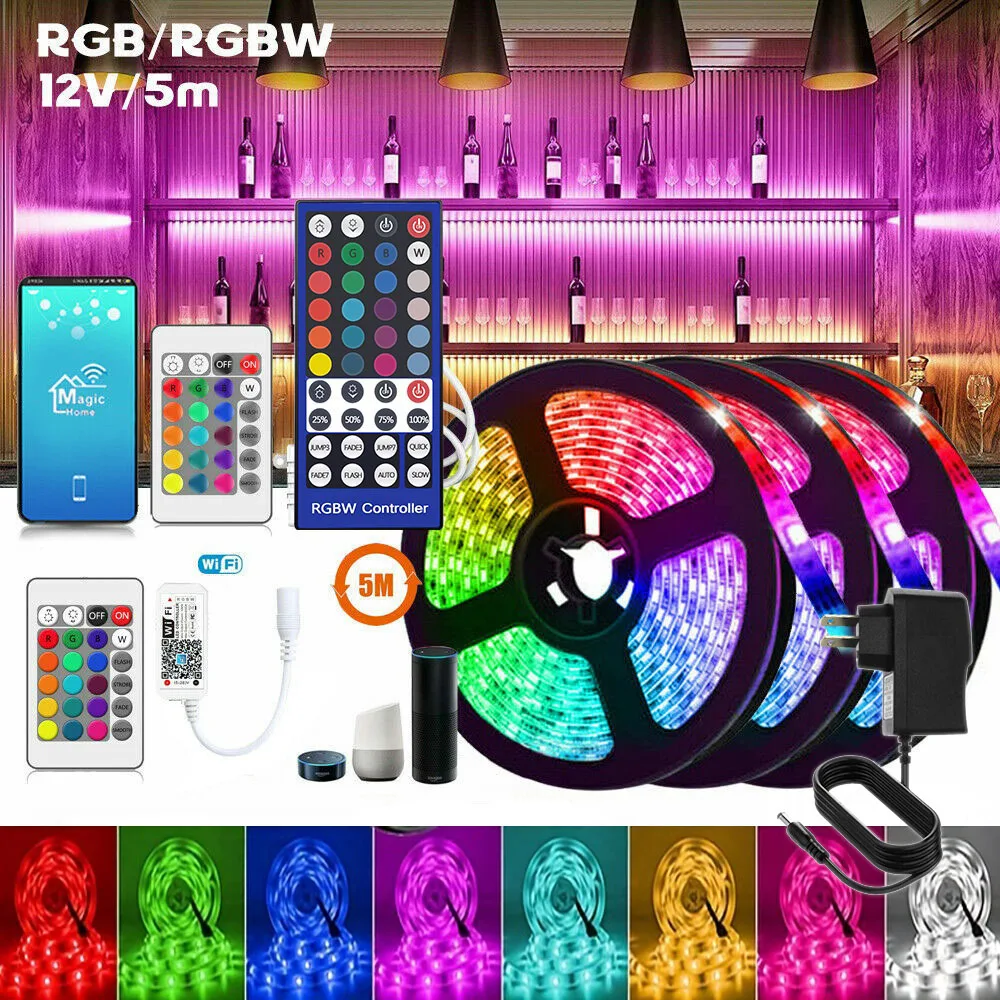 5m-20m 12V Led Strip Light 5050 RGB RGBW RGBWW Smart WiFi APP ...