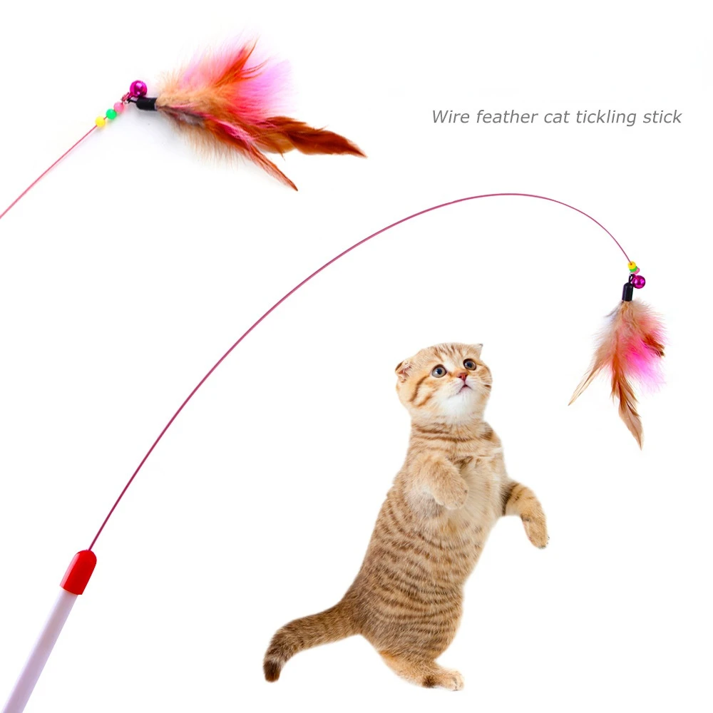 Wire-Feather-Cat-Tickling-Stick-Pet-Products-for-Cats-Pet-Cat-Toys ...