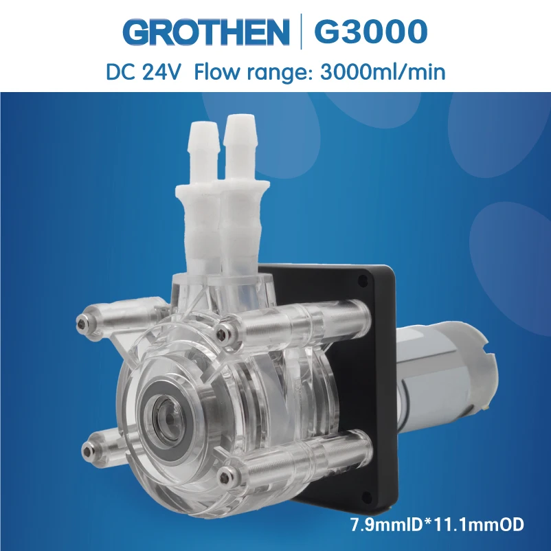 12V/24V DC Peristaltic Pump - 0.8GPH (3000ml/min) High Flow Dosing ...