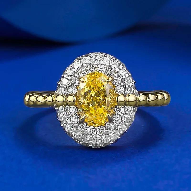 New-S925-Gold-Plated-High-Carbon-Diamond-5-7-Fate-Yellow-Diamond-Ice ...
