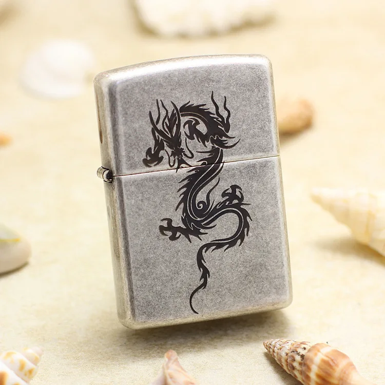 Genuine-Zippo-oil-lighter-copper-windproof-Ancient-silver-Chinese ...