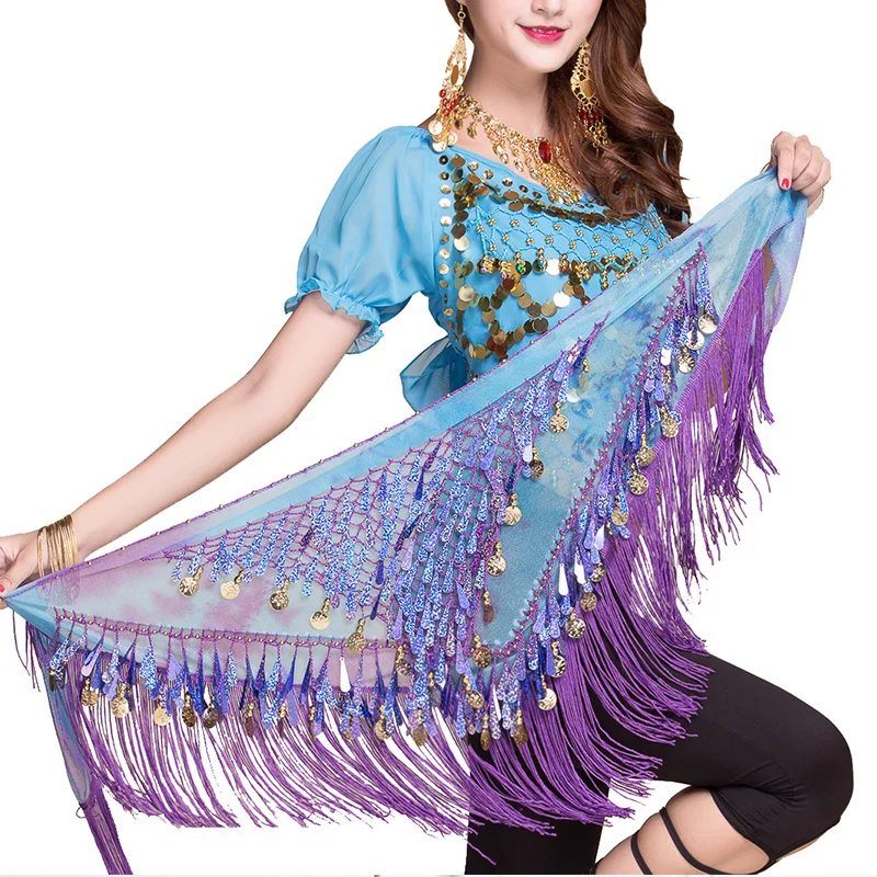 Women-Tassel-Belly-Dance-Triangle-Hip-Scarf-Wrap-Sequin-Mini-Skirt-Carnival-Belt-Stage ...